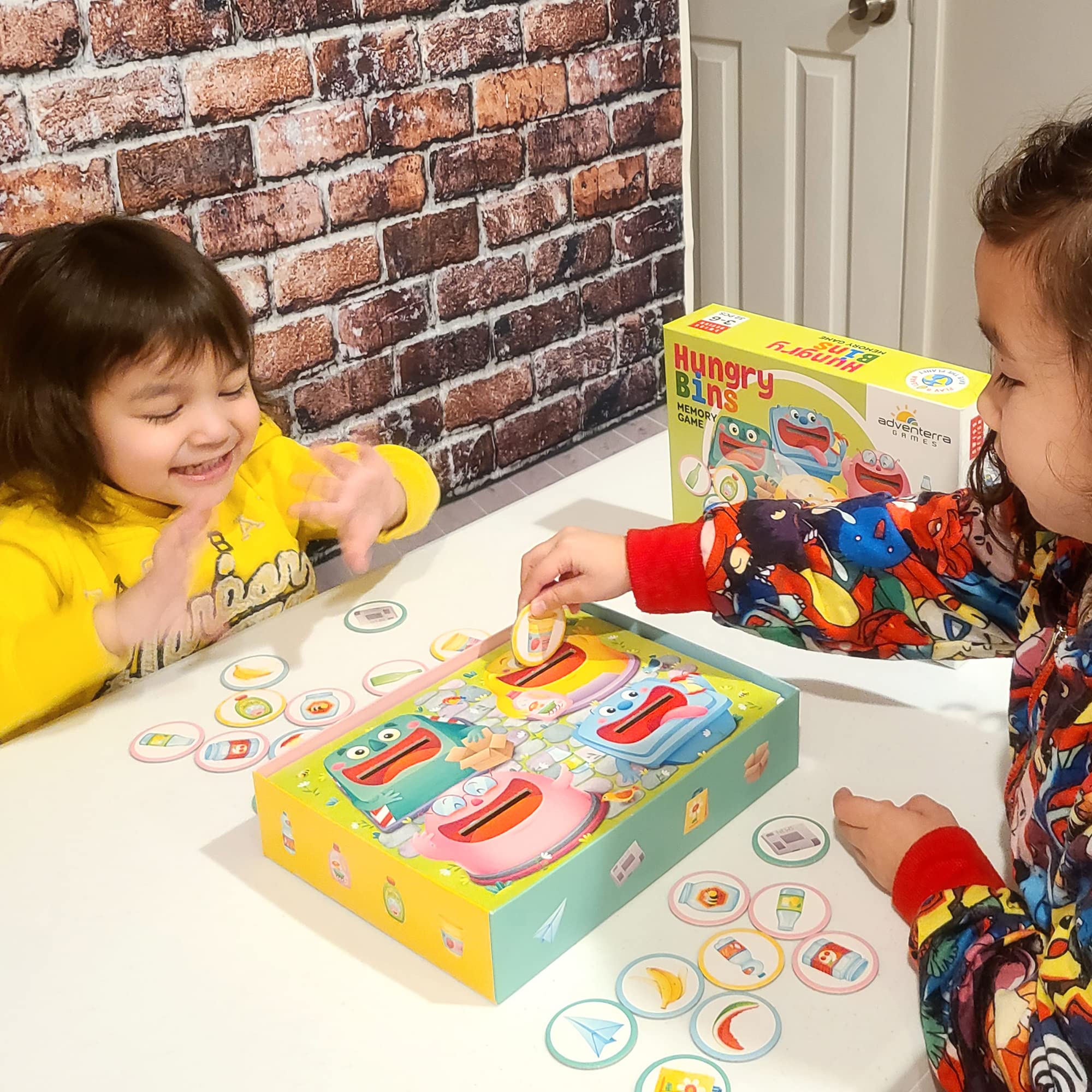 Adventerra Games Hungry Bins - A Family Board Game About Recycling & Composting - Fun & Educational Preschool Games for Boys and Girls - Learning Resources for Kids Ages 3-6