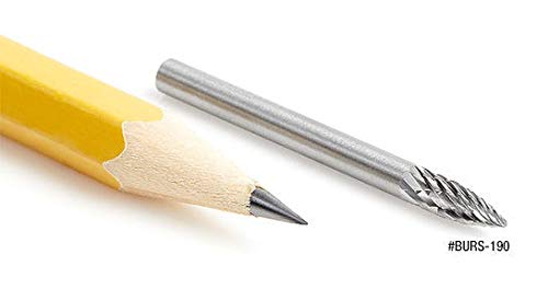 Amana Tool - BURS-190 Solid Carbide Pointed Tree Shape 1/8 Dia x 3/8 x 1/8 Shank Double Cu