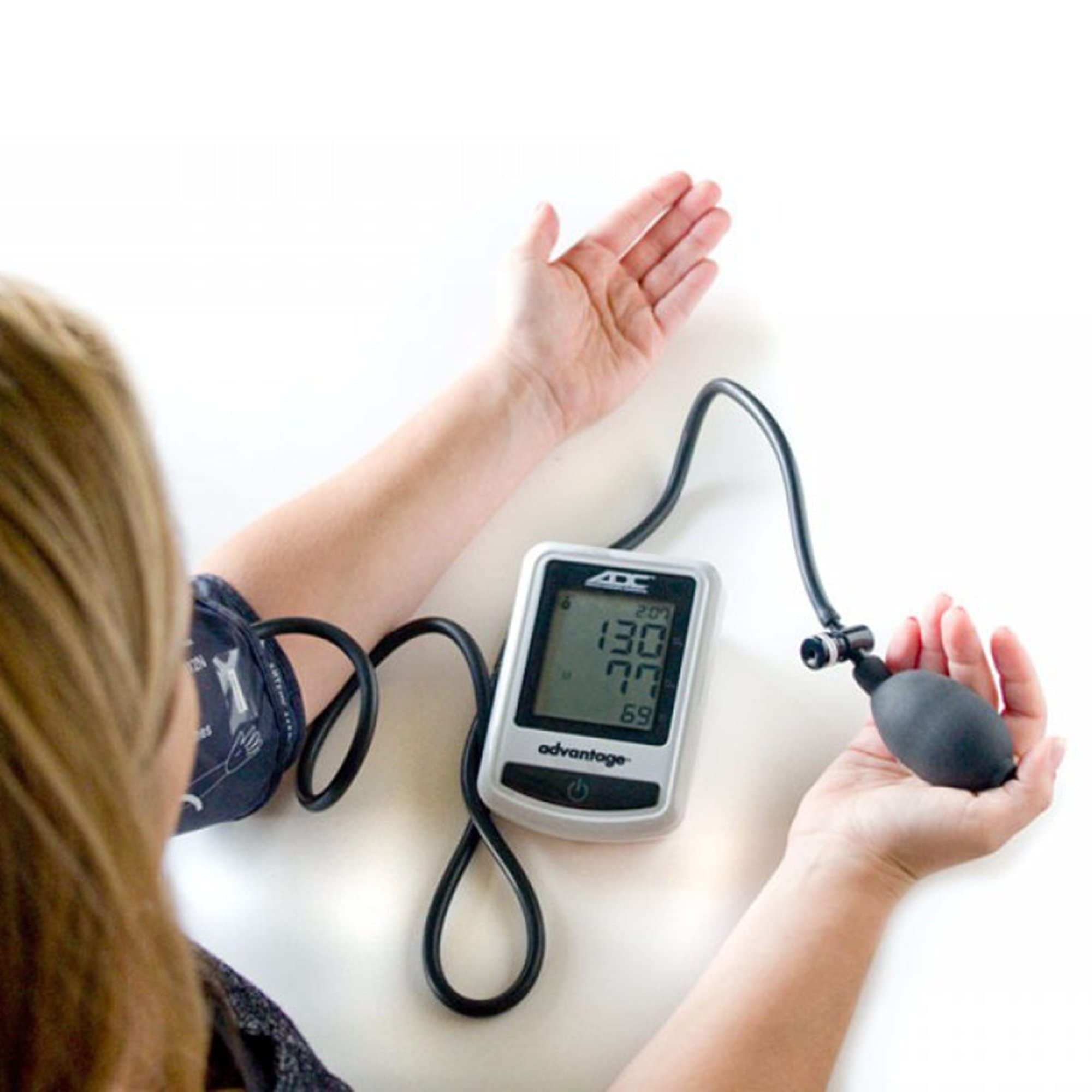 ADC 6012N Advantage Semi-Automatic Digital Blood Pressure Monitor with Storage Case, Adult BP Cuff, Navy