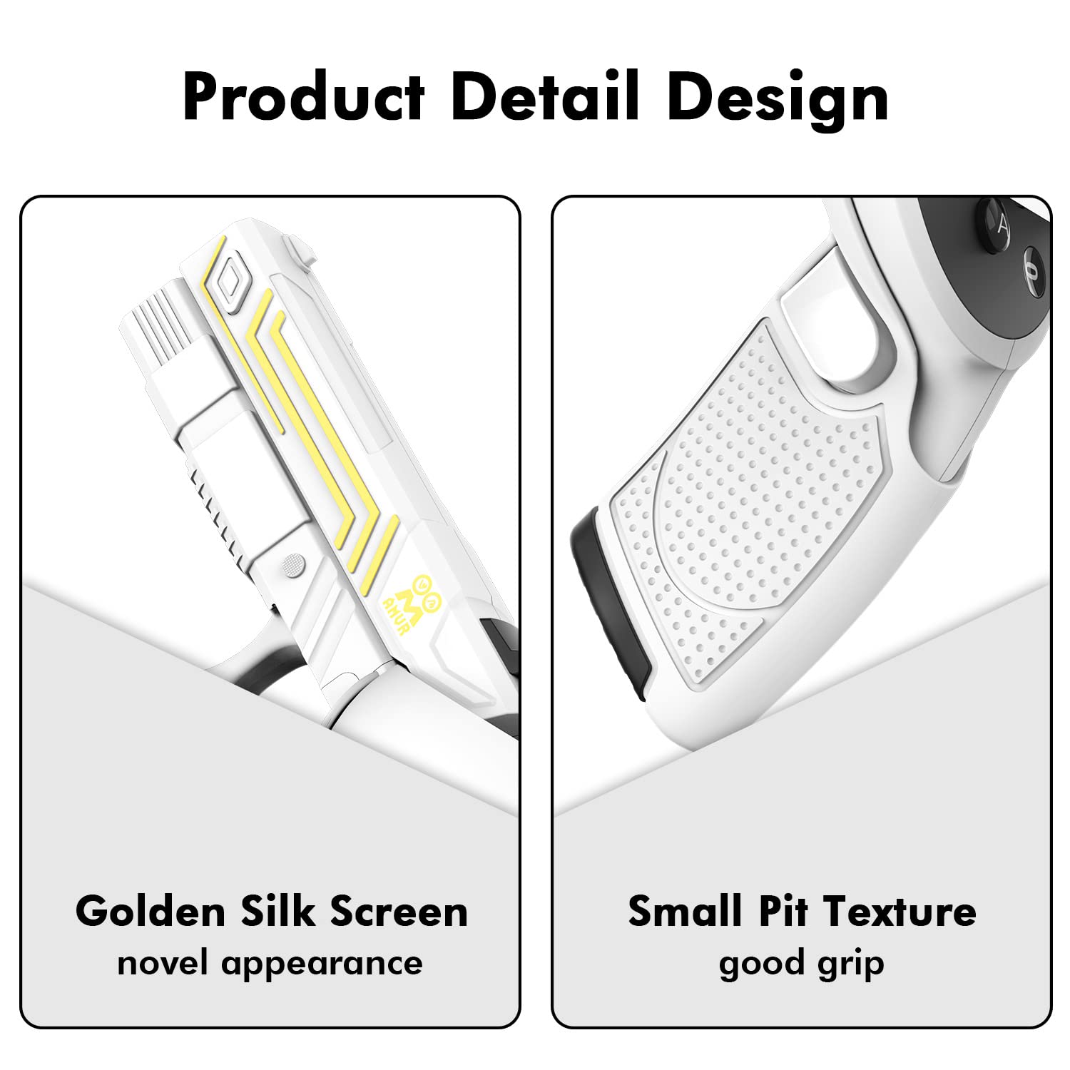 AMVR VR G-un Stock Cover Compatible with Oculus Quest 2 - Weighted Hard Grips for Meta Quest2 Controllers Enhanced FPS Games Reality Holding Feels, Anti Slip Handle Shell Case Protector
