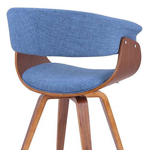 Armen Living Summer Dining Chair, Wood, Blue 22D x 25W x 31H in
