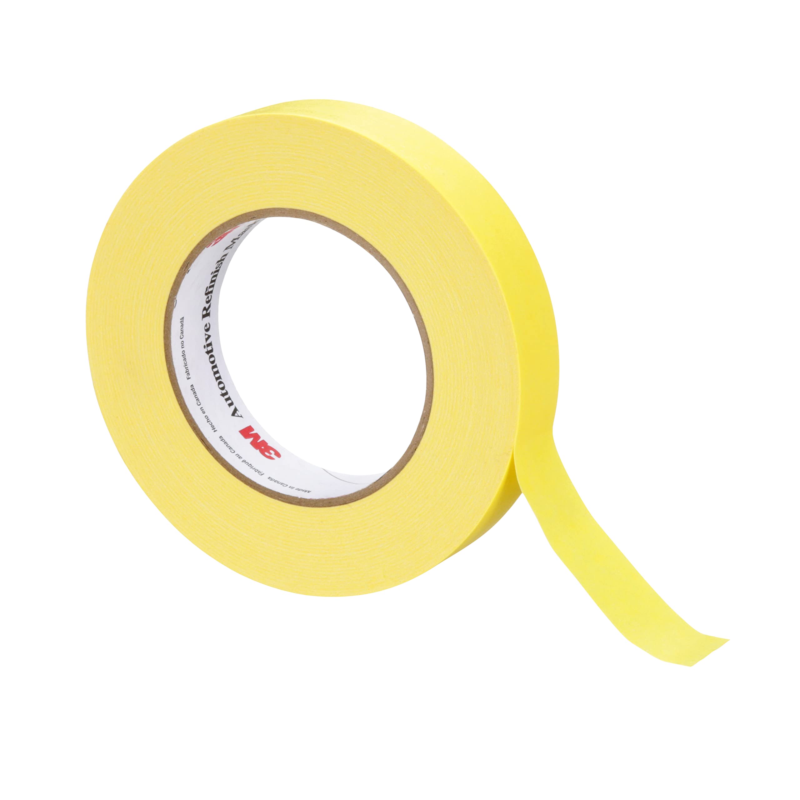 3M Automotive Refinish Masking Tape 06653, 388N, Yellow Color, Water Resistant, Multi-Purpose, 24 mm x 55 m