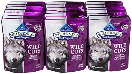 Blue Buffalo Wilderness Trail Toppers Chunky Beef Bites Dog Food, 24 By 3 Oz.