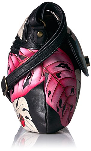 Anna by Anuschka womens Anna Anuschka, Handpainted Leather Medium Flap Body-lovely Leaves Cross Body Handbag, Lovely Leaves, One Size US