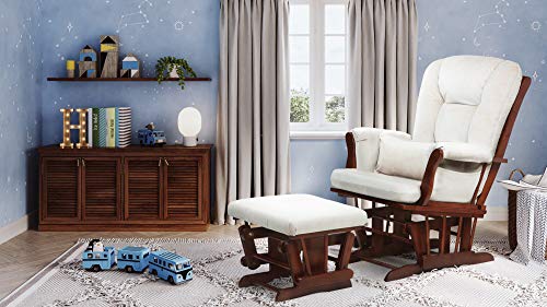 AFG Furniture Alice Glider Chair & Ottoman with Pillow, Espresso (Model: AlicePillow)