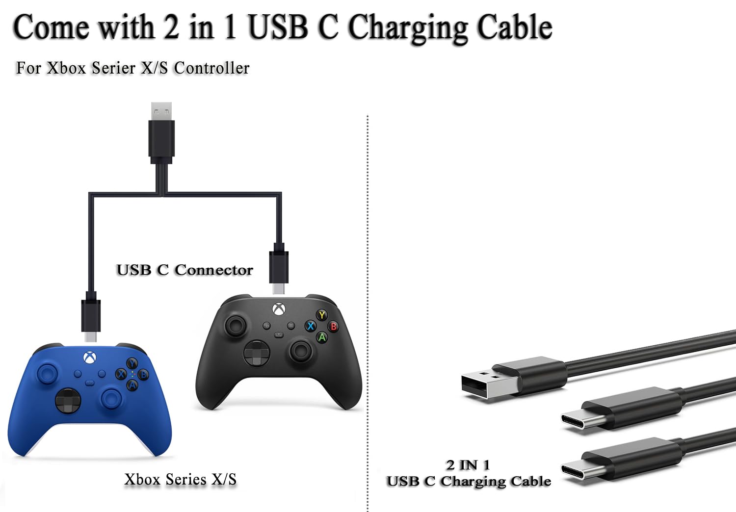 2 Pack Rechargeable Batteries for Xbox Series x/s Controller, uowlbear 1400mAh High Capacity Battery for Xbox Series x, Xbox One, One S, One X, One Elite Controller