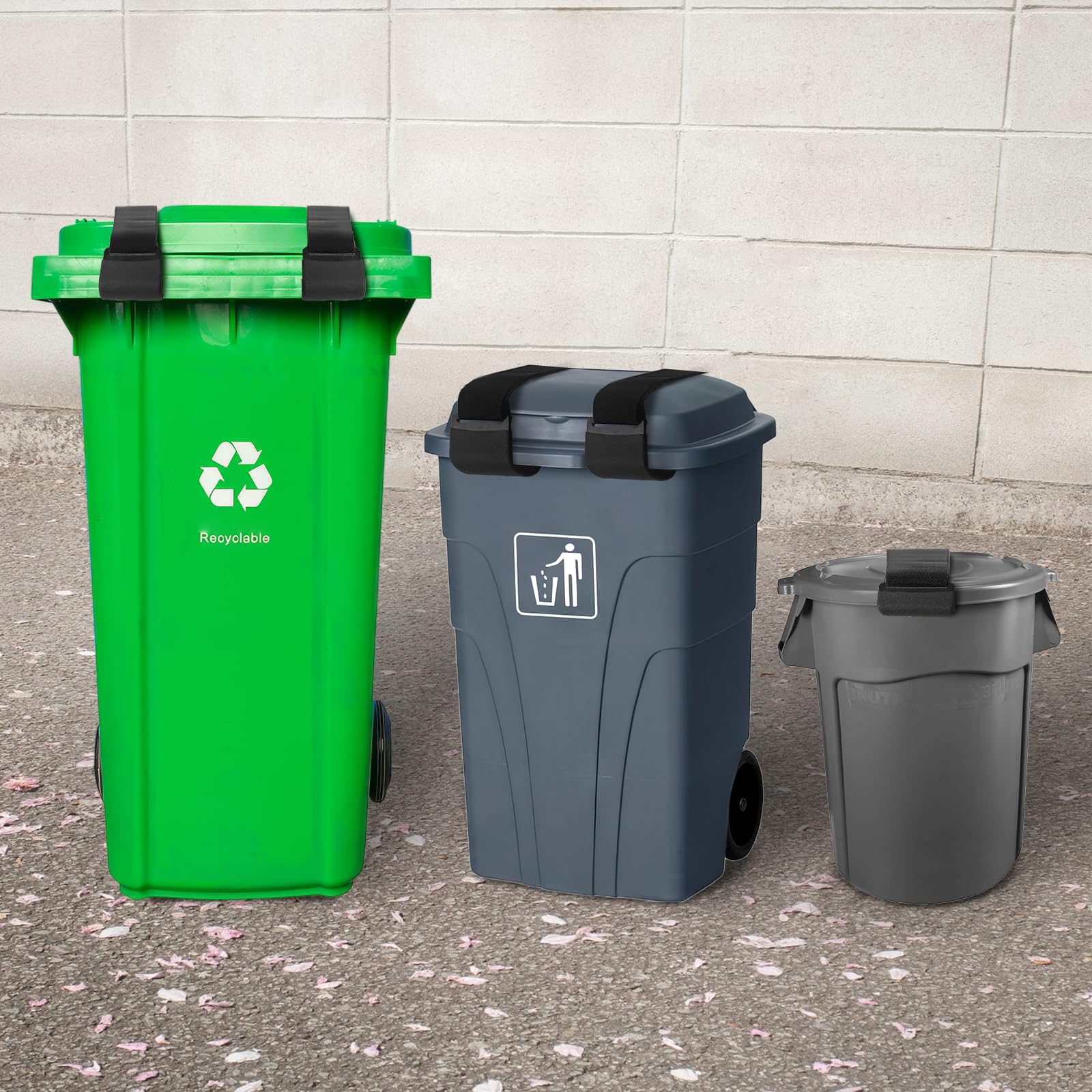 2 Pcs Trash Can Lock, Adjustable Metal Bear Trash Can Lock, Bear Proof Trash Can Lock, Dog Proof Trash Can Locks for Animals Critter Keeper Locking Trash Can, Garbage Can Lock for 96 Gallon Trash Can