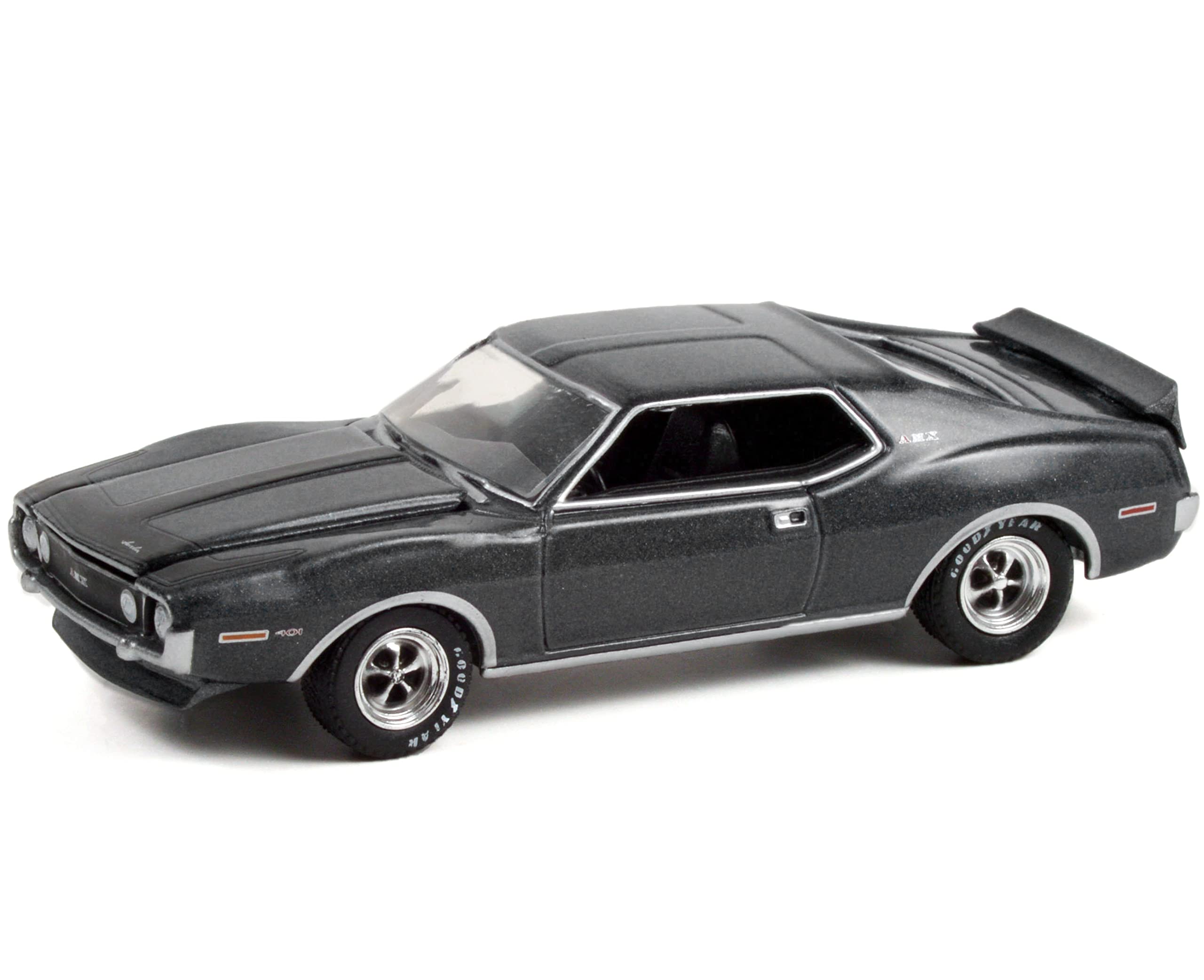 1971 AMC Javelin AMX Charcoal Gray Metallic with Black Nose Stripe Greenlight Muscle Series 26 1/64 Diecast Model Car by Greenlight 13310 A