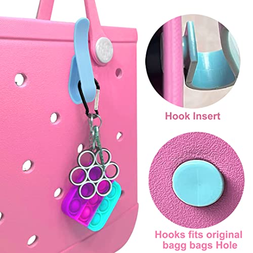 Aovaely 2 Pack Beach Bag Charms Hooks, Beach Bag Accessories Inserts for Hanging Key Cup Holder Tote Bag Accessories for Beach Camping