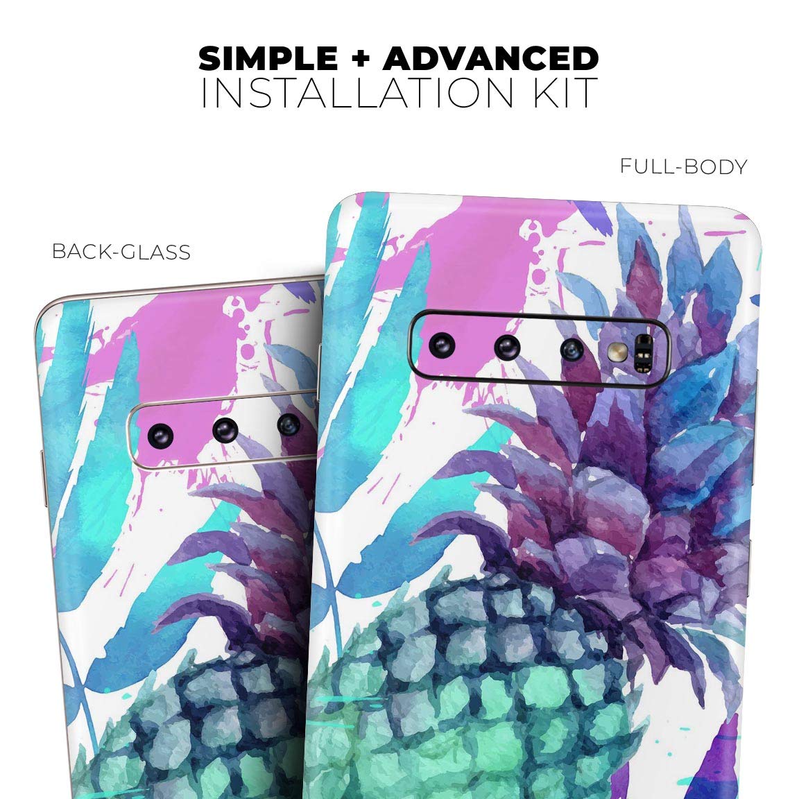 DesignSkinz Tropical Summer Pineapple v1 Protective Vinyl Decal Wrap Skin Cover Compatible with The Samsung Galaxy S20 (Screen Trim & Back Glass Skin)