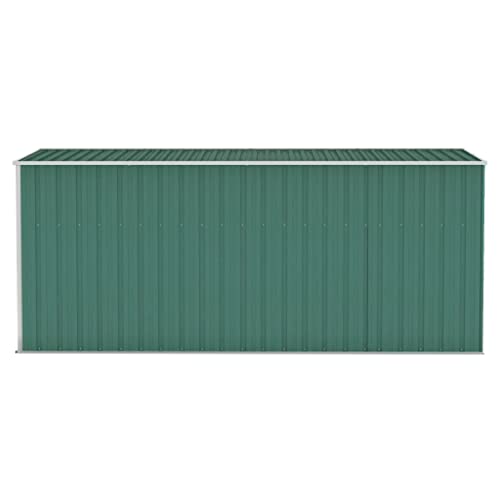 Aisifx Wall-Mounted Garden Shed Green 46.5"x150.4"x70.1" Galvanized Steel