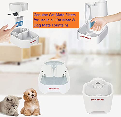 Cat Mate 6-Pack Replacement Fountain Filter Cartridges (Compatible with all Cat Mate / Dog Mate Fountains)