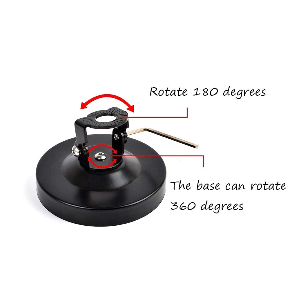 TWAYRDIO Angle Adjustable 180° Radio Antenna Magnetic Mount 4 Inch Base with Stainless Steel Car Clip Antenna Mount Trunk Lid Hatchback Mount Bracket and SO239 to PL-259 16.4ft RG-58 Coaxial Cable
