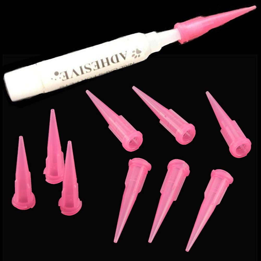 Brostown 100pcs 20Ga TT Dispensing Glue Tips Assorted Plastic Conical Smoothflow Tapered Needles for Pet Adhesive Glue Tube