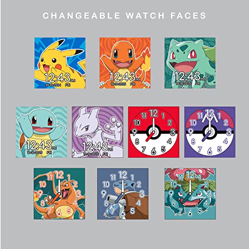 Accutime Kids Pokemon Educational Learning Smart Watch Toy with Interchangeable Straps for Boys, Girls - Selfie Cam, Learning Games, Alarm, Calculator (Model: POK40031AZ)
