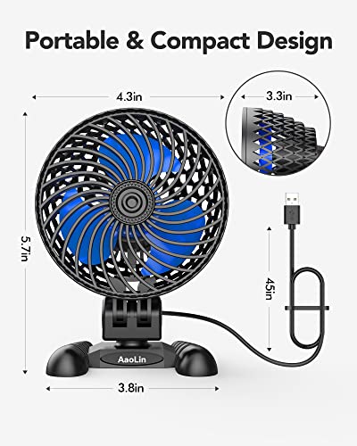 AaoLin USB Desk Fan, Table Fan with CVT Variable Speeds, Quiet Portable, Desktop Mini Personal Fan for Room, Home, Office