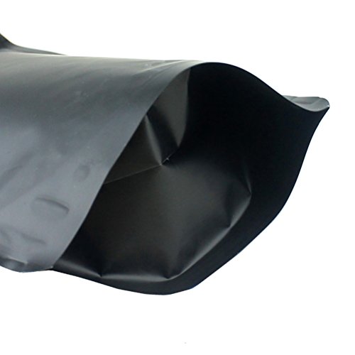 AwePackage High Barrier 16 oz Foil Stand up Zipper Pouch Coffee Bag with Valve (20, Matte Black)