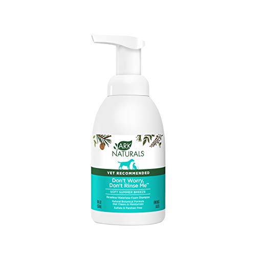 Ark Naturals Don't Worry Don't Rinse Me, Waterless No Rinse Shampoo for Dogs and Cats, Freshens and Removes Odors, 18oz Bottle