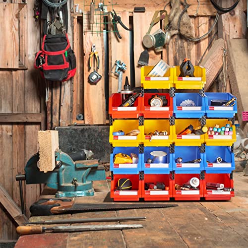 aerkaa Stackable Storage Bins Hardware Storage Organizer Tool Organizers and Storage(Blue,Pack of 12)