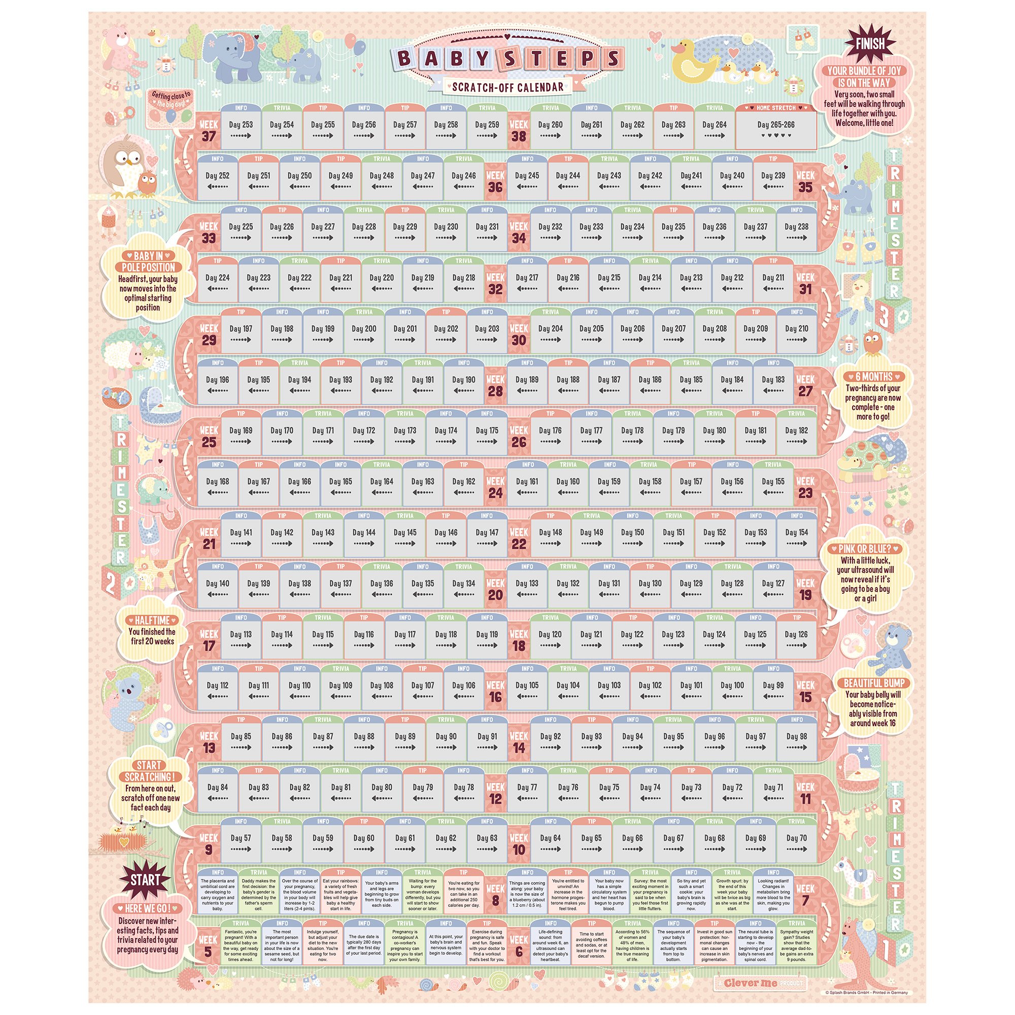 BabySteps Pregnancy Gift Scratch-Off Calendar - 236 Entertaining Facts & Tips