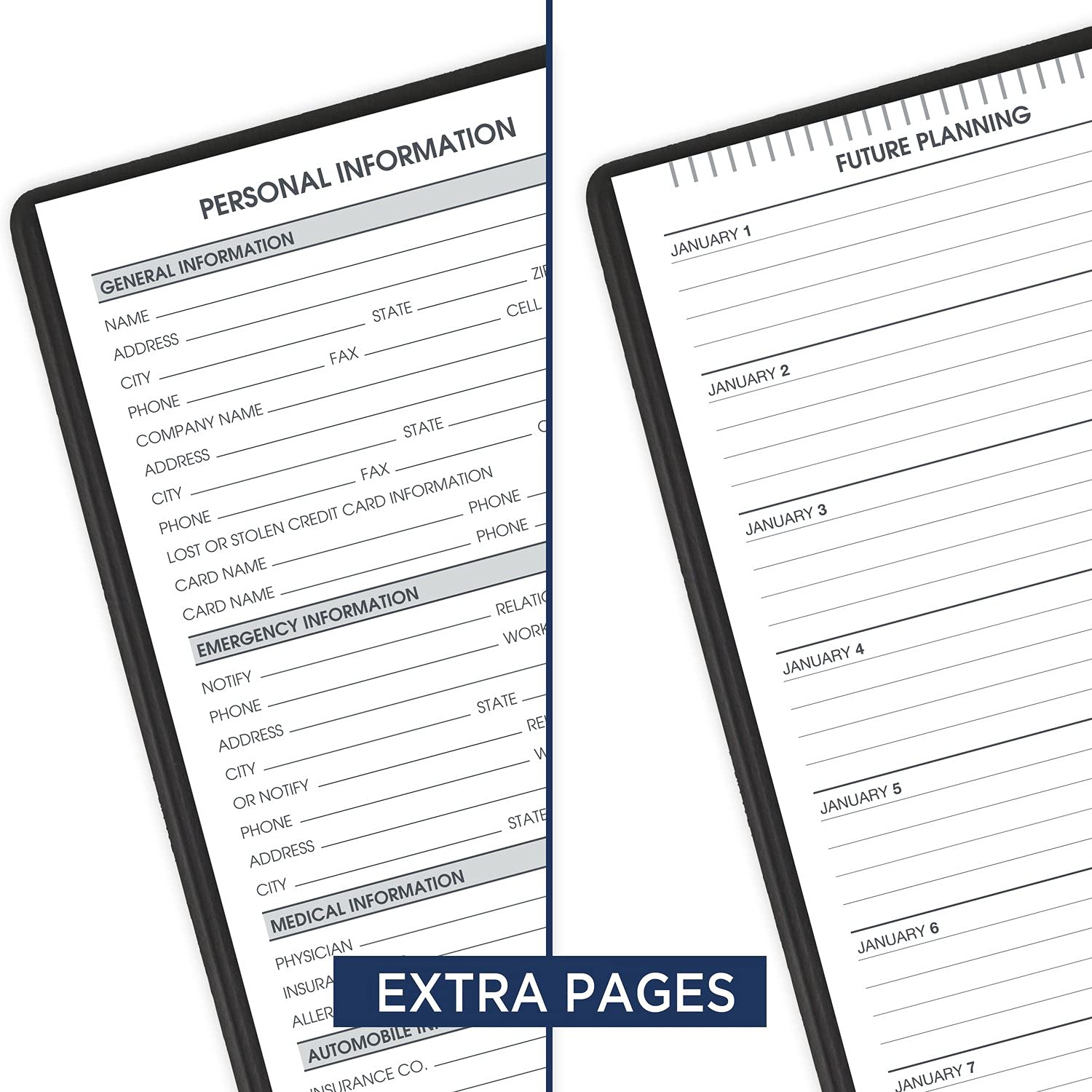 2022 Weekly Appointment Book & Planner by AT-A-GLANCE, 7" x 8-3/4", Medium, Black (7095105)