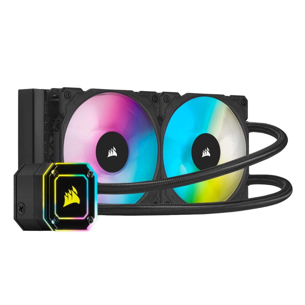 Corsair iCUE 4000X RGB Mid-Tower ATX PC Case - BlackCorsair iCUE H100i Elite Capellix Liquid CPU Cooler