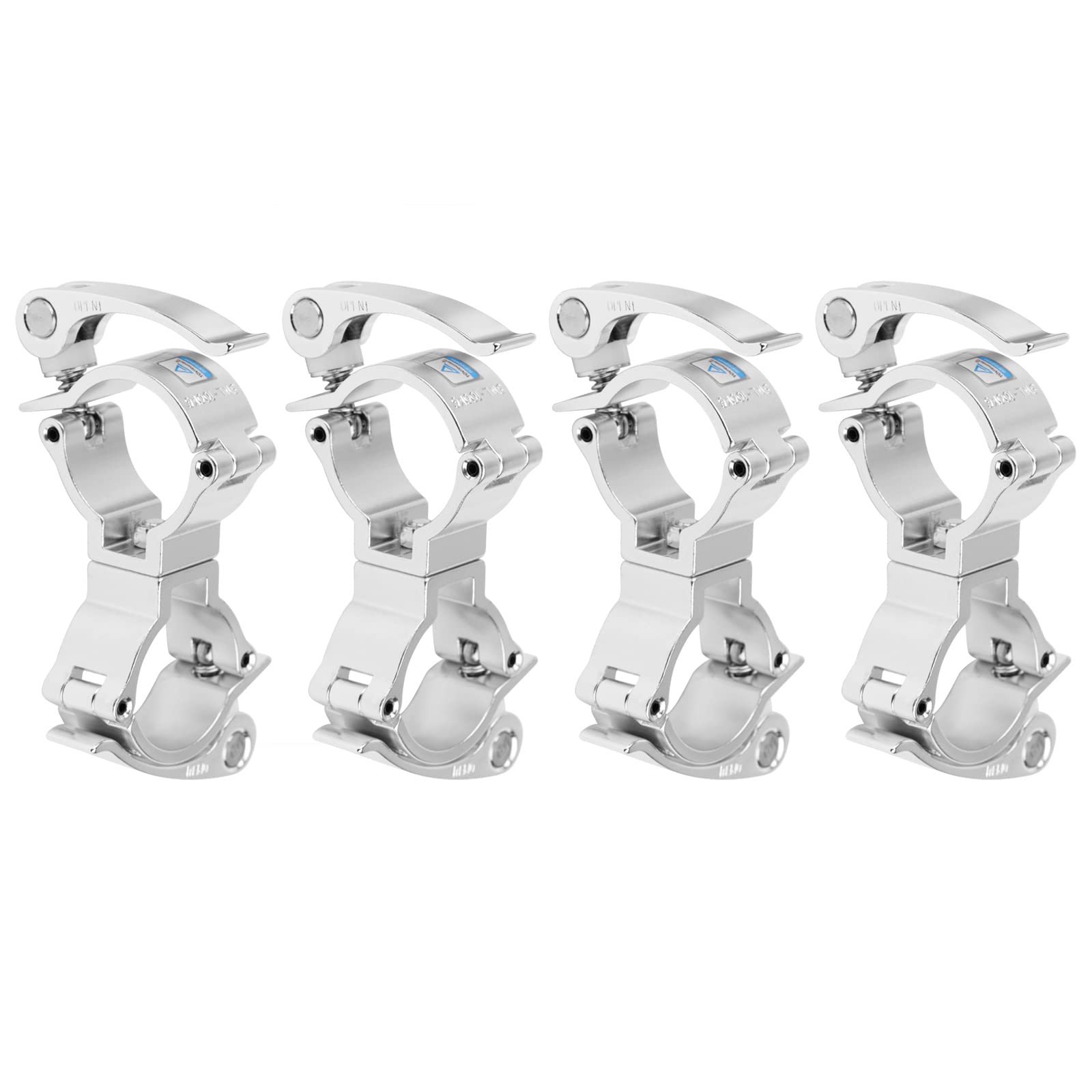 2 inch Dual Swivel Clamp Truss Coupler DJ Light Mount Hook 360 Degree Stage Lighting Clamps Aluminum Alloy 220 LBs Swivel Jointed Wrap Around Clamp for Moving Head Par Light Spotlight (4 Pack)