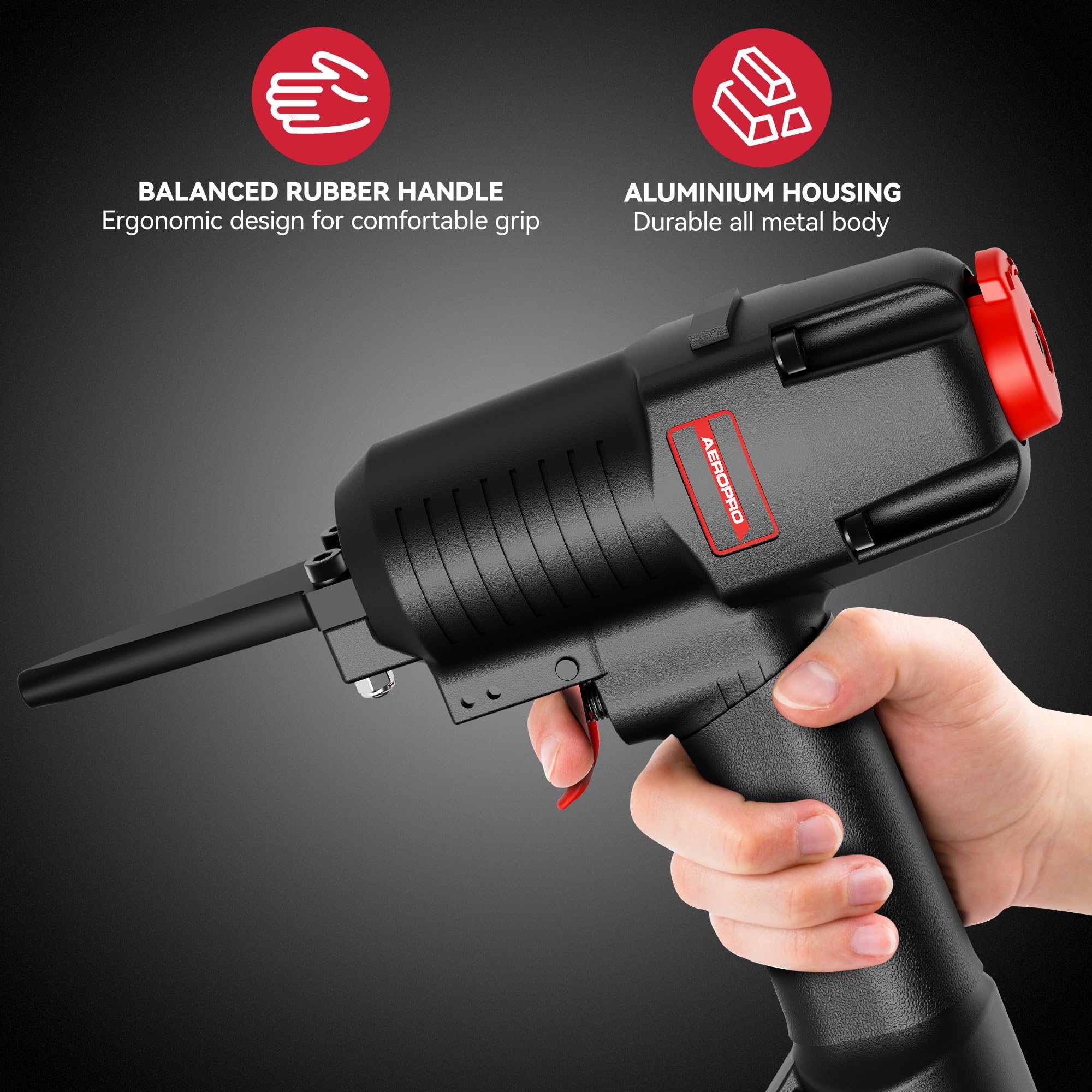 AeroPro 700V Professional Grade Heavy Duty Pneumatic Punch Nailer/Nail Remover with Long Nail Nose, 2-3/4” 6mm Diameter for 1-4 Inch Nails, 9-16 Gauge