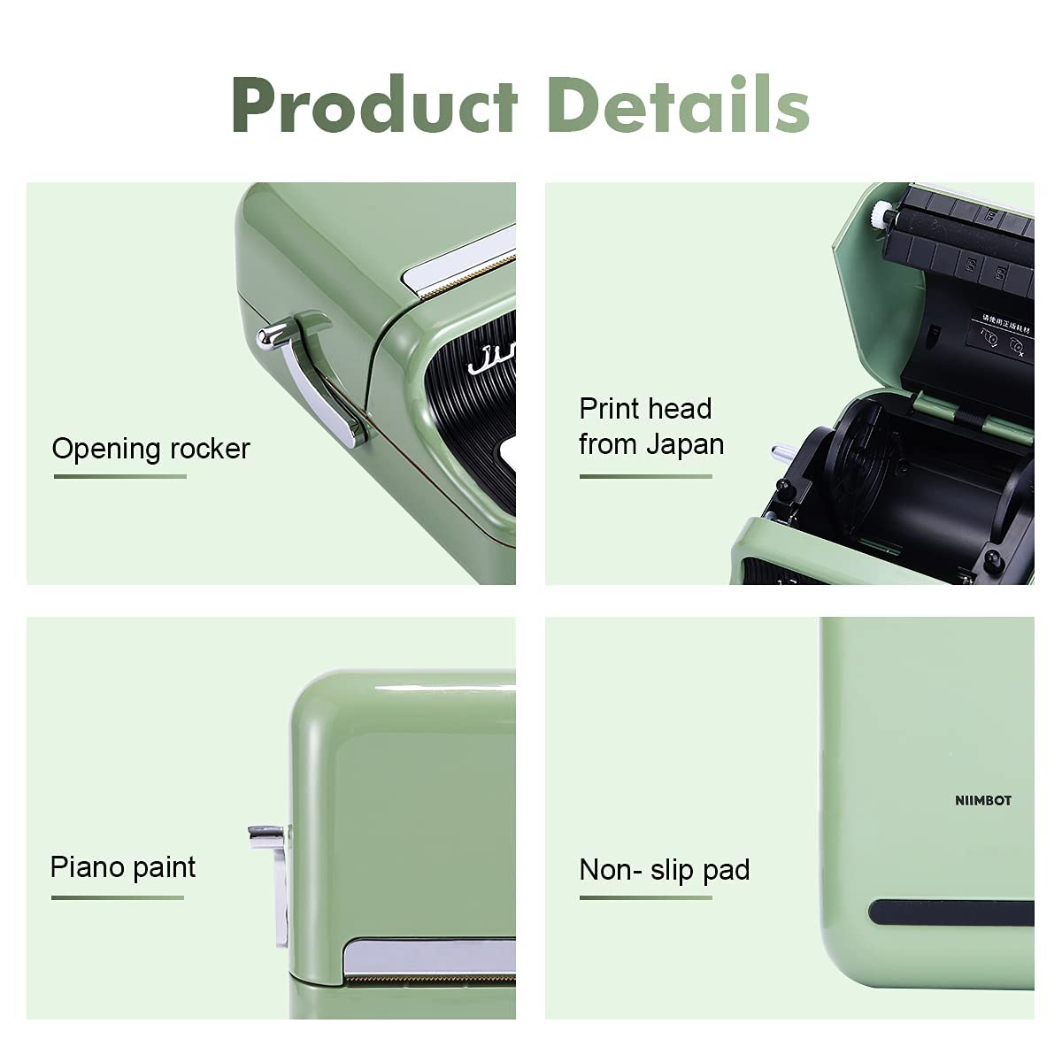 2 Inch Label Printer B21 with 230 Labels, Bluetooth Thermal Labels Maker Small Business Sticker Printers, Suits for All Purpose Labels Barcode Price Text, Compatible with iOS & Android (Green)
