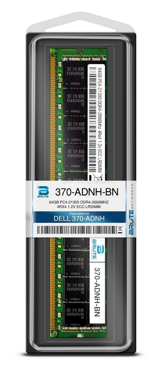 Brute Networks 370-ADNH-BN - 64GB DDR4-2666Mhz 4RX4 ECC LRDIMM (Compatible with OEM PN# 370-ADNH)