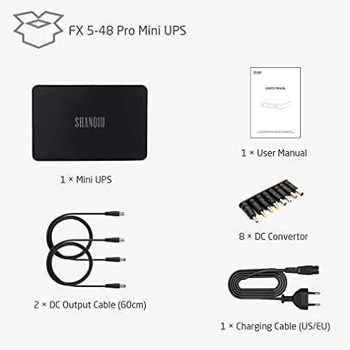 Mini UPS Battery Backup with Gigabit POE for Router, Modem, Security Camera, Input AC Output USB 5V DC 9V/12V DC 24V/48V POE (1000Mbps)