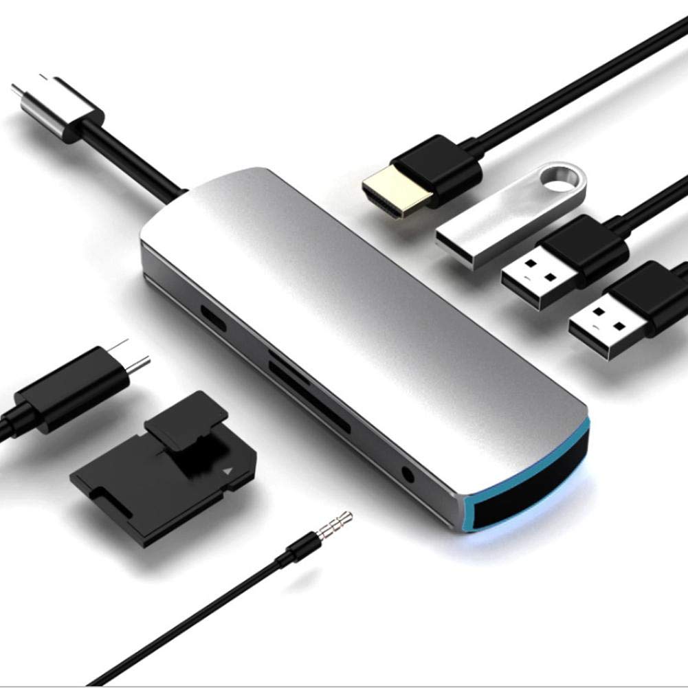 Naroote Docking Hub Hub, Durable Type-C to HDMI 8 in 1 Desktop for Computer