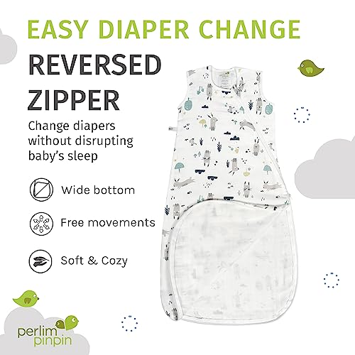 New 2024 Spring Summer Release - Perlimpinpin 0.7 TOG Cotton Baby Sleep Sack – Tailored to any American Climate