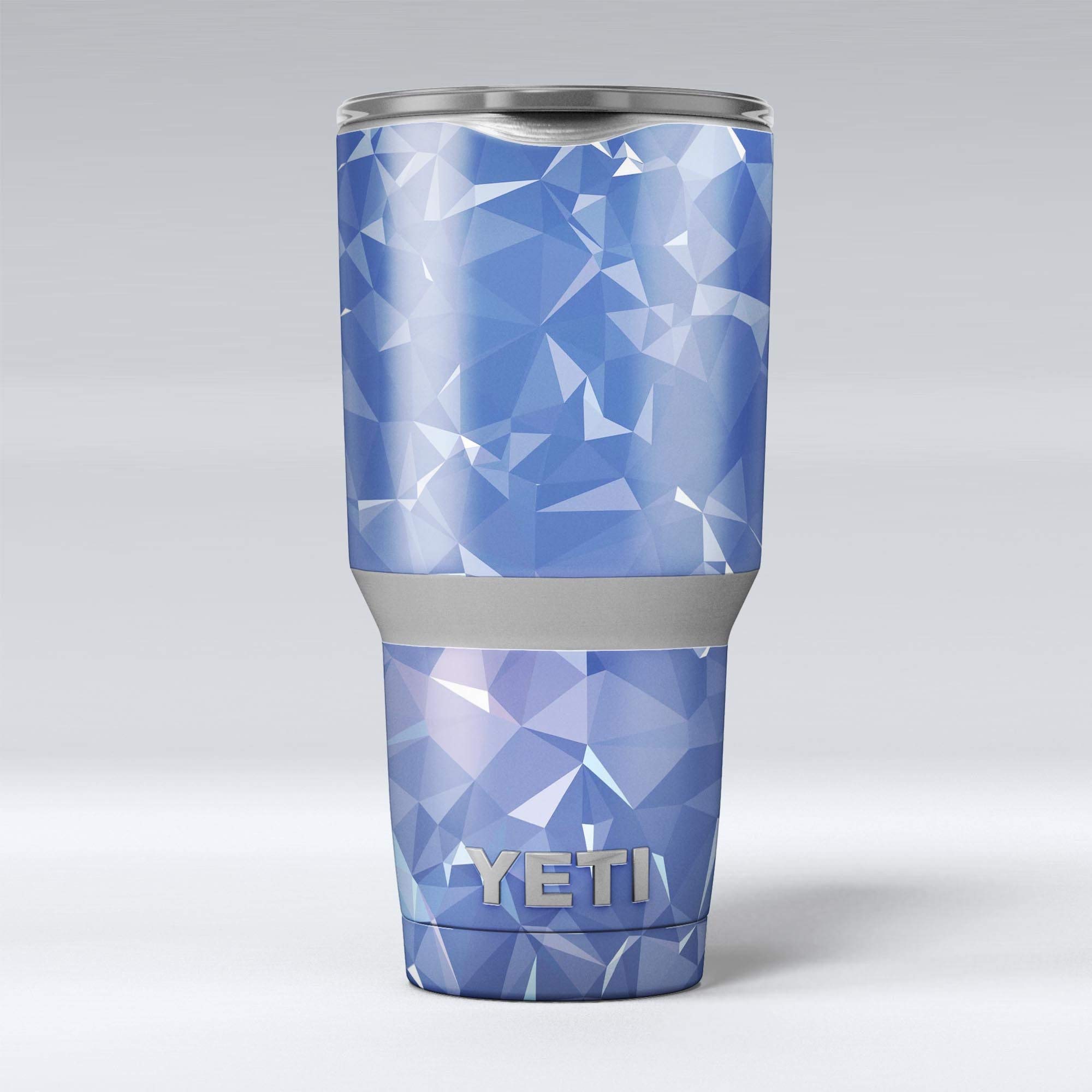 Design Skinz Blue Geometric V16 - Skin Decal Vinyl Wrap Kit Compatible with The Yeti Rambler Cooler Tumbler Cups