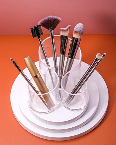 BS-MALL Makeup Brush Organizer for Countertop Display Container Cosmetics Brushes Desk Stand Different Size Brushes
