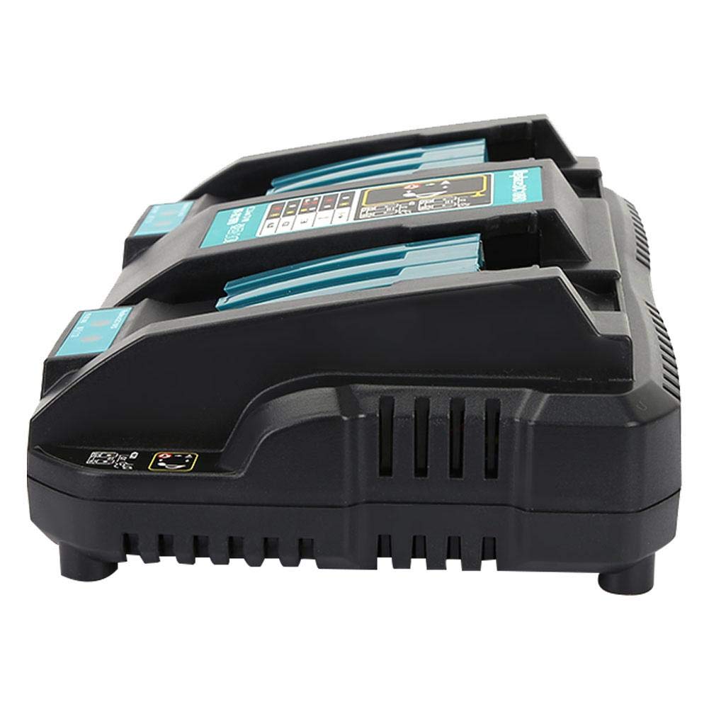 14.4-18V Lithium Battery Charger, Dual Port DC18RD Replacement for MAKITA Li-ion Battery Double Port US Plug 110V