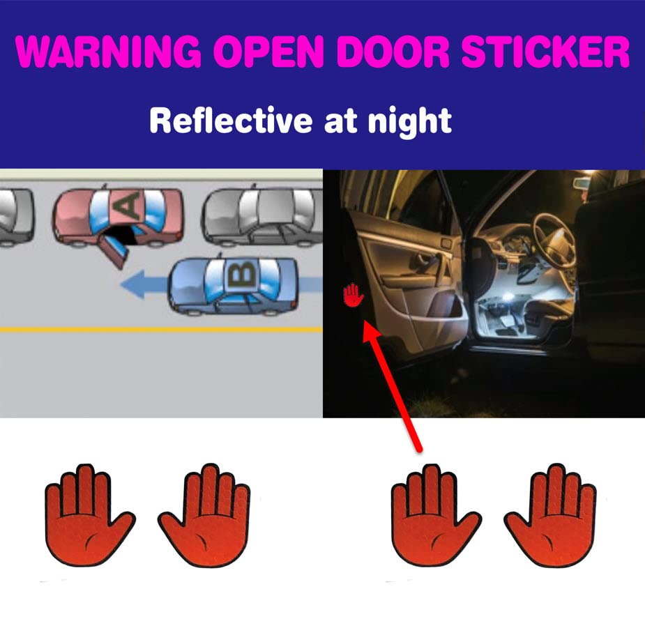 6 Pieces (2 Stickers Plus 4 Reflective Warning Open Door Sign), High Visibility, Baby in Car Sticker and Warning Open Door Sign, Baby on Board Sticker, Drive Safely Sticker