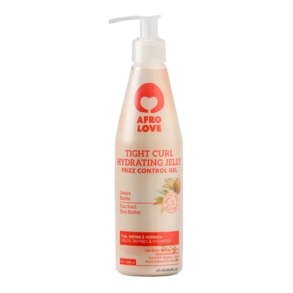 Afro Love Tight Curl Hydrating Jelly Frizz Control Gel With Flax Seed and Shea Butter, 10 oz