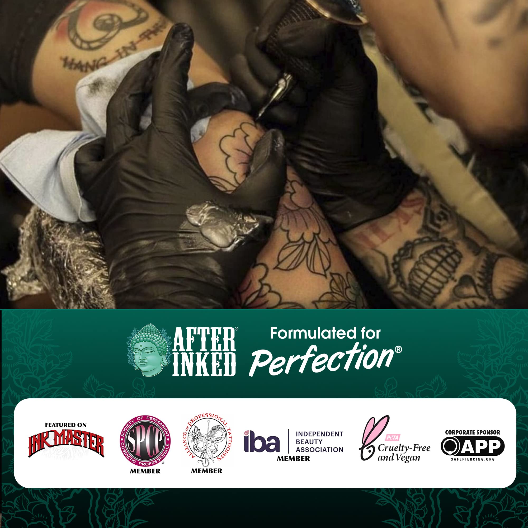 After Inked Tattoo Aftercare Non-Petroleum Jelly - With Grape Seed Oil, Essential for Tattoo Kit, PMU & Piercing Aftercare - Multipurpose Ointment - 7g Reclosable Packet (50-Pack)