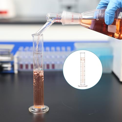 stonylab 1-Pack Graduated Cylinder, Borosilicate Glass 100 ml Heavy Wall Graduated Glass Measuring Cylinder