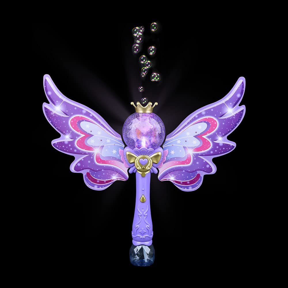 14” Fairy Bubble Blower Wand with Dazzling LED Lights – Forest & Twelfth Bubble Wands for Kids, Battery-Powered Bubble Blaster, Includes Bubble Solution – Perfect Bubble Blower for Toddlers (Fairy)