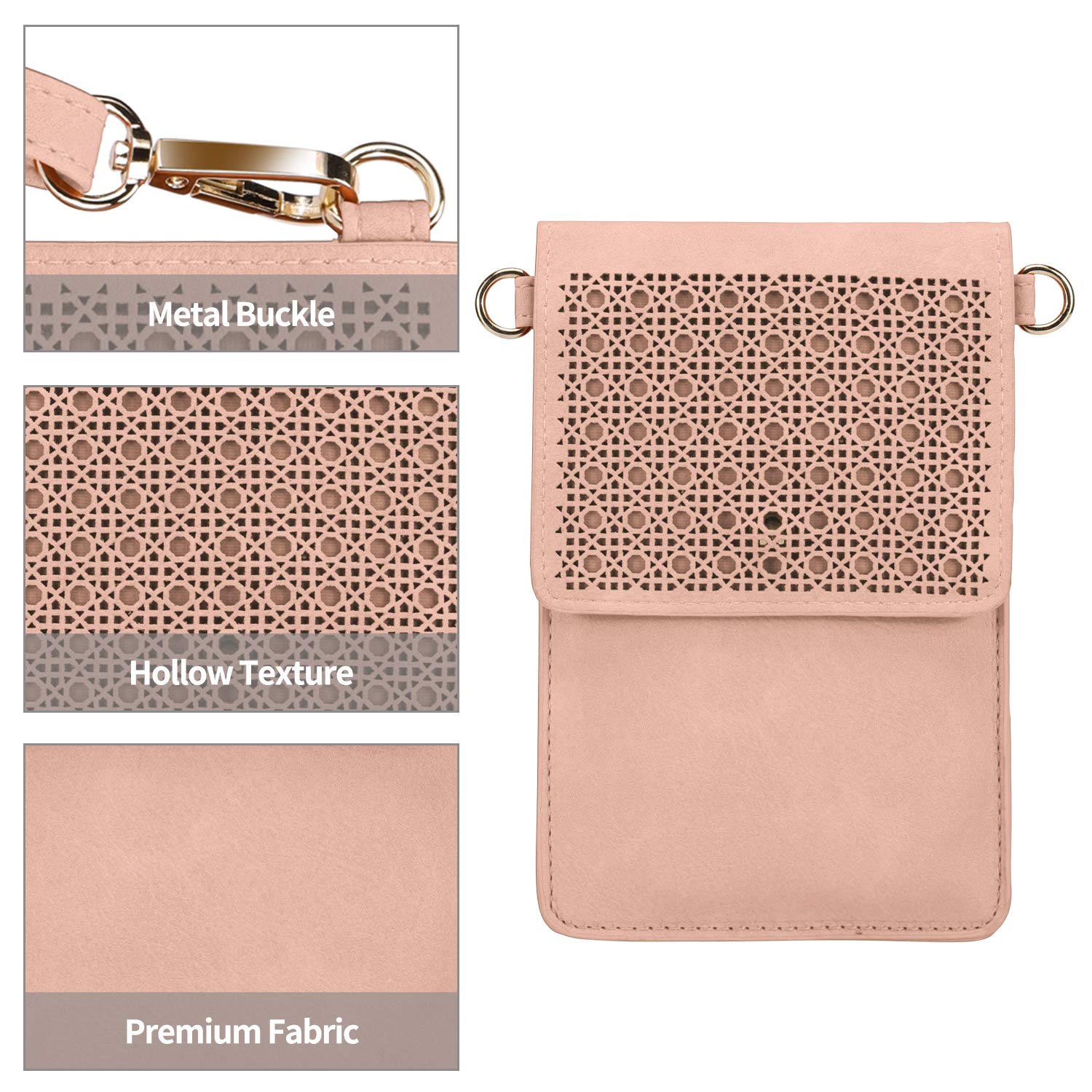 AnsTOP Crossbody Phone Purse for Women, Lightweight Shoulder Wallet PU Leather Phone Case Bag