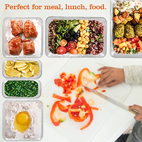 Adadmei Airtight Food Storage Container 6 PCS Set Clear Plastic Big Capacities Canisters For Cereal, Clear Fridge Organizers for Kitchen, Freezer, Countertops, Cabinets Stackable Pantry Organizer Bins