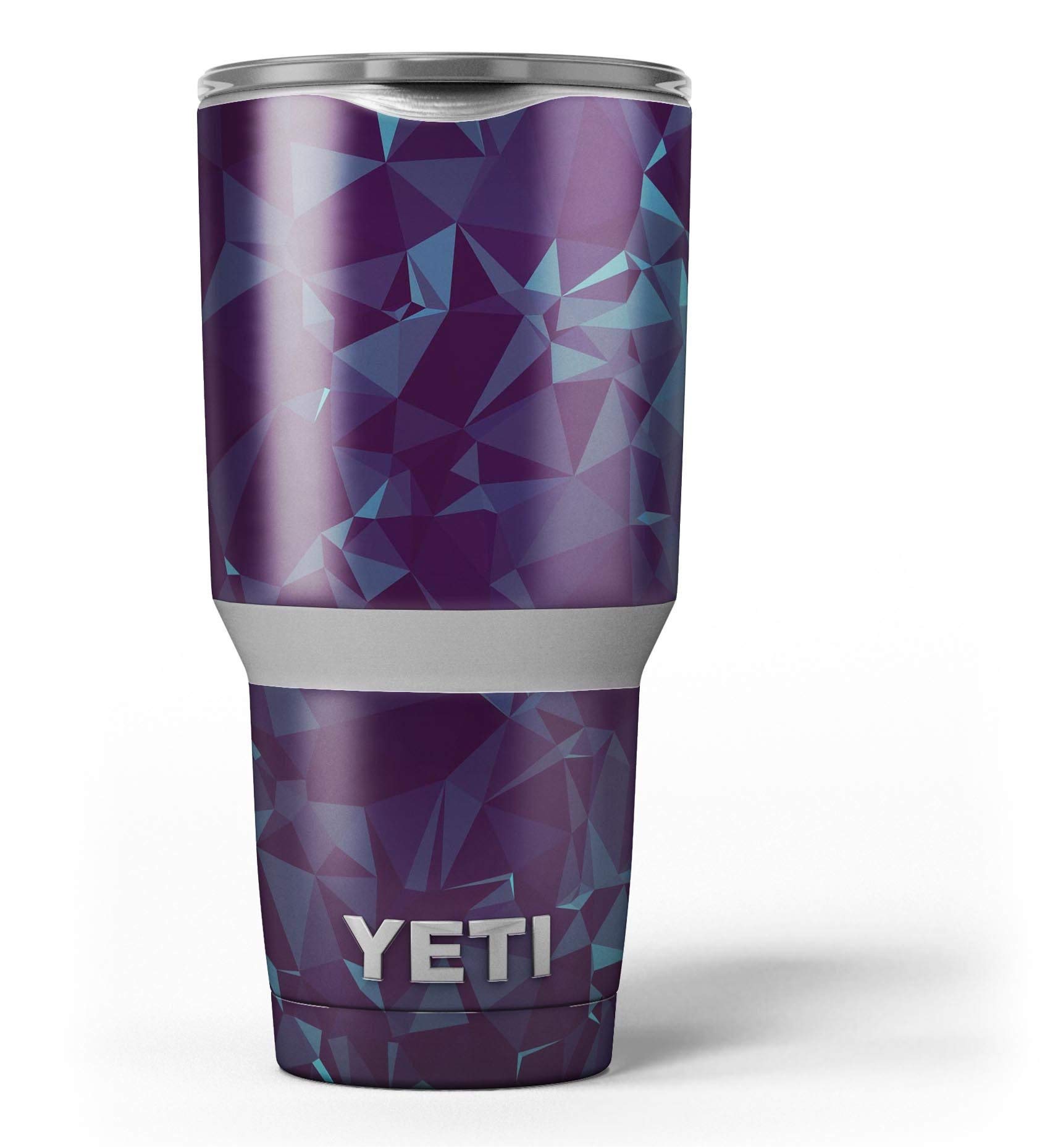 Design Skinz Dark Blue Geometric V15 - Skin Decal Vinyl Wrap Kit Compatible with The Yeti Rambler Cooler Tumbler Cups