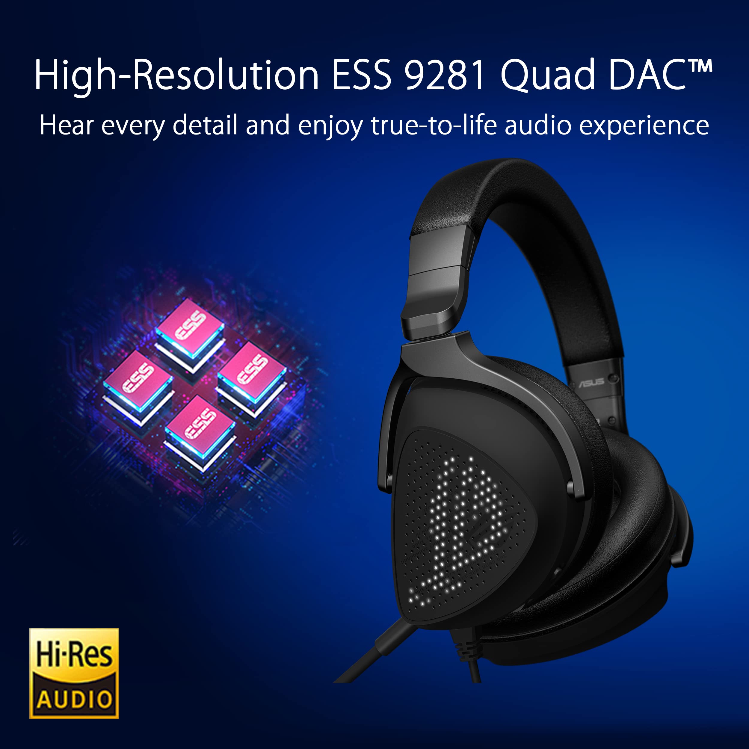 ASUS ROG Delta S Animate Gaming Headset | Customizable AniMe Matrix LED Display, AI Noise-Canceling Mic, Hi-Res ESS 9281 Quad DAC, Lightweight, USB-C, For PC, Mac, PS5, Switch and Mobile Devices,Black