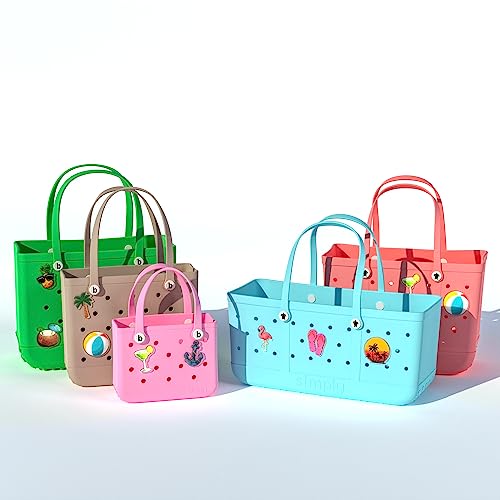 BOGGbeans Beach Charms for Bogg Bag, Simply Southern Totes, and Similar Styles. Acrylic 3" Beach Charm Accessories for Beach Totes (Flamingo)