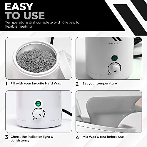 Nova Mini Wax Pot Warmer for Hair Removal - Hard Wax Capacity 4oz - Face and Body (120volt US Plug)