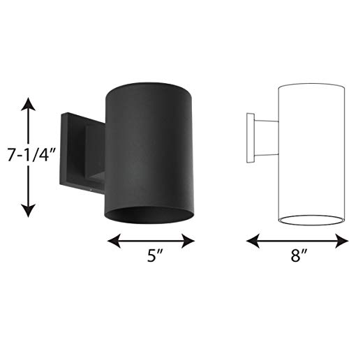 Cylinder Collection 5" Modern Outdoor Wall Lantern Light Black