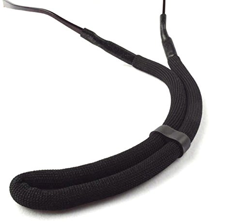 Adjustable Sports Sunglasses Safety Holder Floating Retainer Strap Eyewear Retainer, Black, Pack of 2