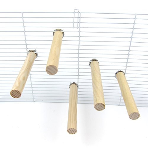 Alfie Pet - Joseph Natural Wood Perch 5-Piece Set for Birds - Size: Medium